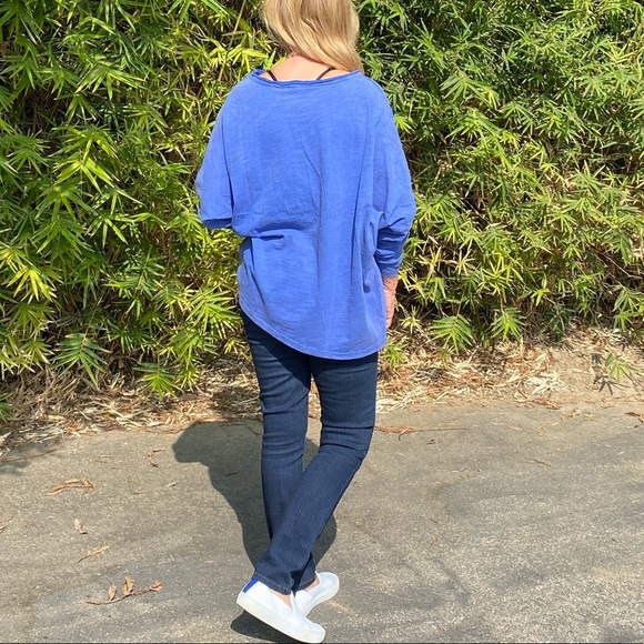Tops | Periwinkle Blue Just Breathe Long Sleeve Tee | Poshmark